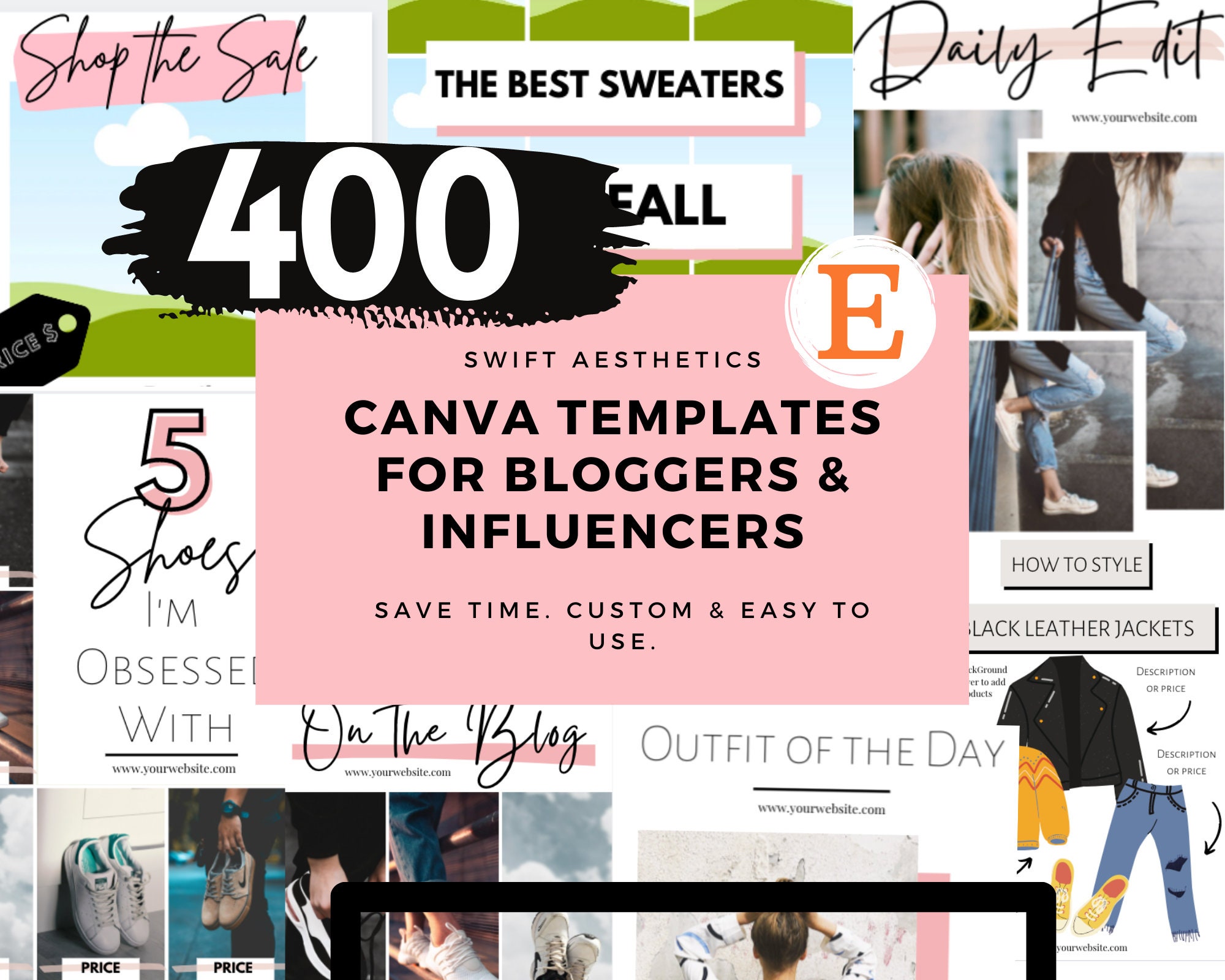 400 MASSIVE BUNDLE Canva Templates Instagram Story Feed Grid, Pinterest ...