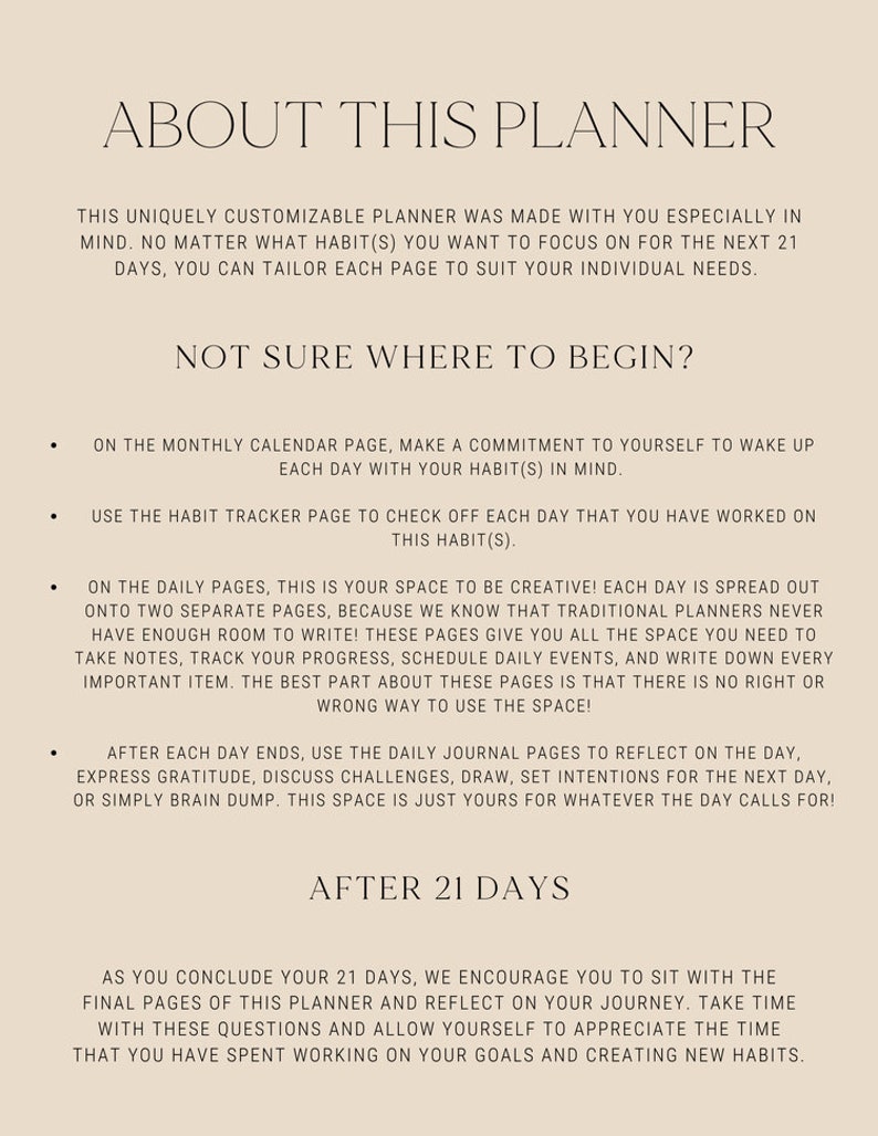 DIGITAL 21 Day Habit Tracker Planner 100 Pages Customizable Goodnotes ...