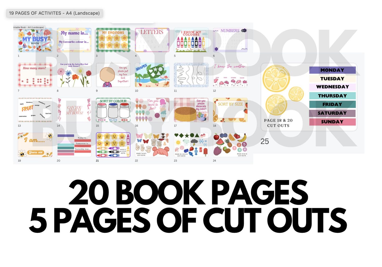 Printable Busy Book - Etsy