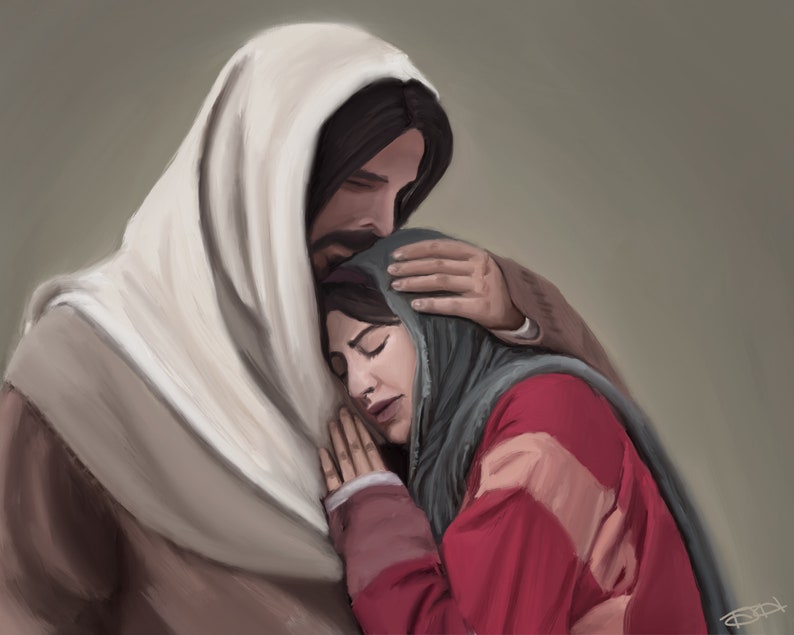 Digital Download of Christ Comforting Woman - Etsy Digital Download of Christ Comforting Woman - Etsy