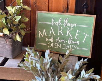 Fresh Flower Market Sign - Etsy