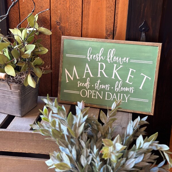 Fresh Flower Market Sign - Etsy