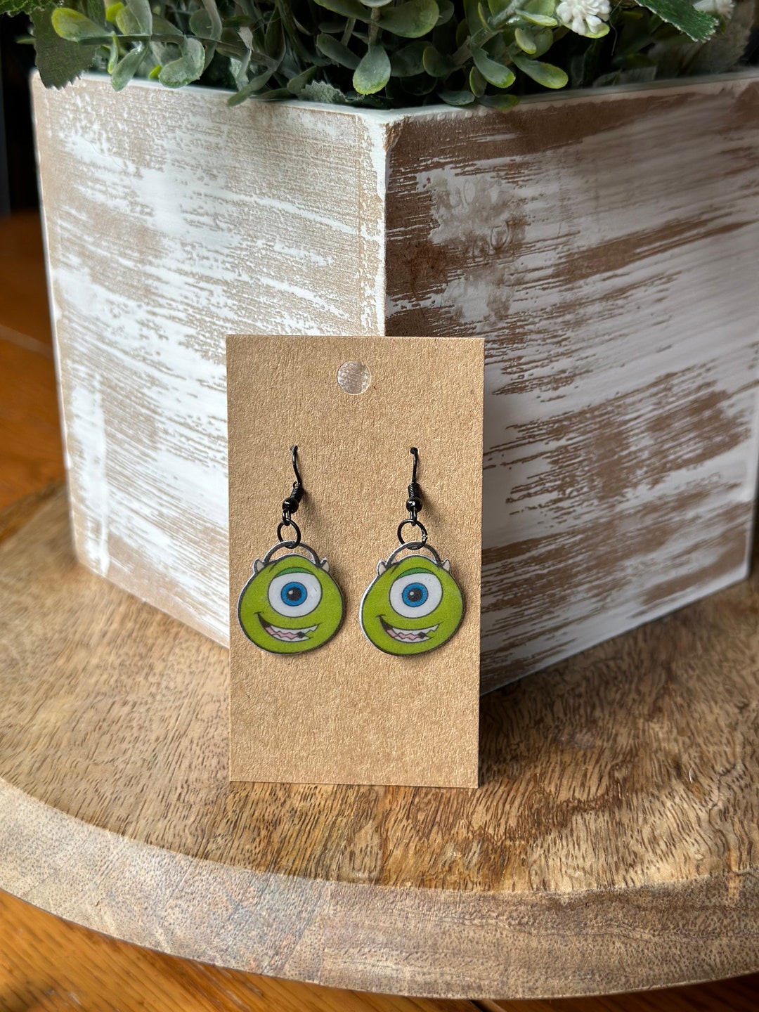 Monster Earrings, Handmade, Mike Wazowski - Etsy