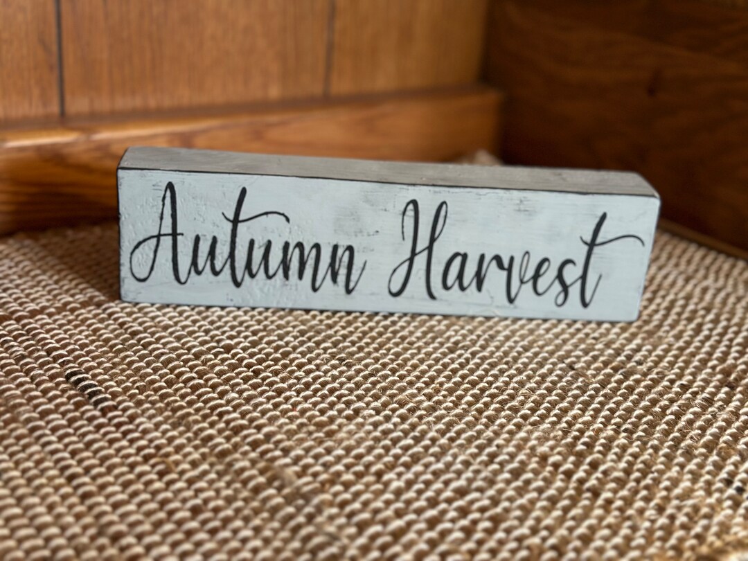 Autumn Harvest Sign Autumn Wood Decor Grey Autumn Sign Fall - Etsy