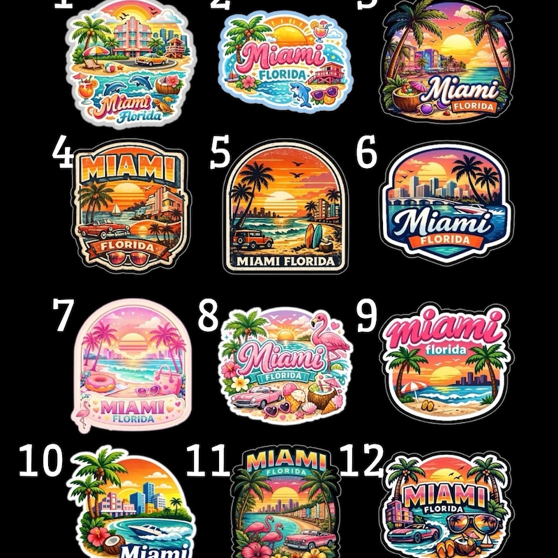 Miami Scrapbook Stickers - Etsy