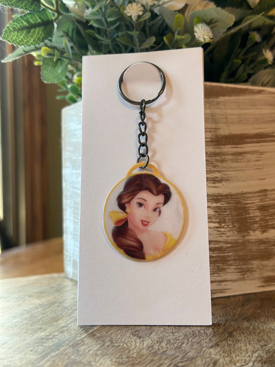 Princess Belle Keychain, Disney Princess - Etsy