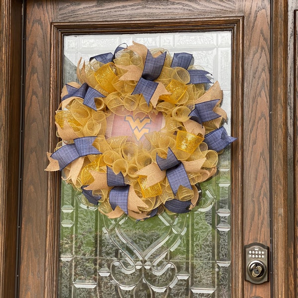 Wvu Wreath - Etsy