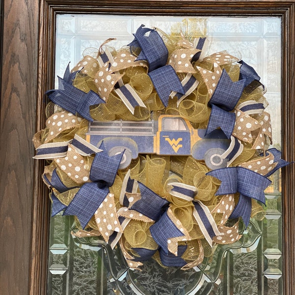 Wvu Wreath - Etsy