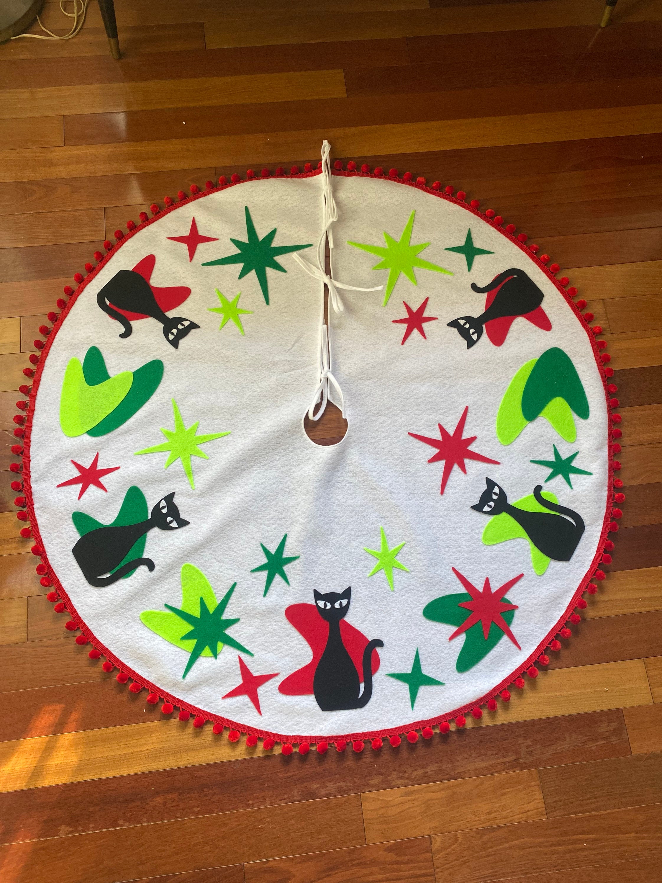 Kitschy Cat Felt Tree Skirt - Etsy