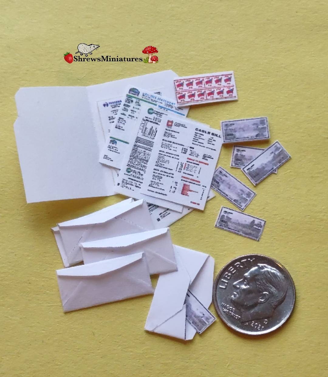 Miniature Bill Paying Supplies 1:12 Scale - Etsy