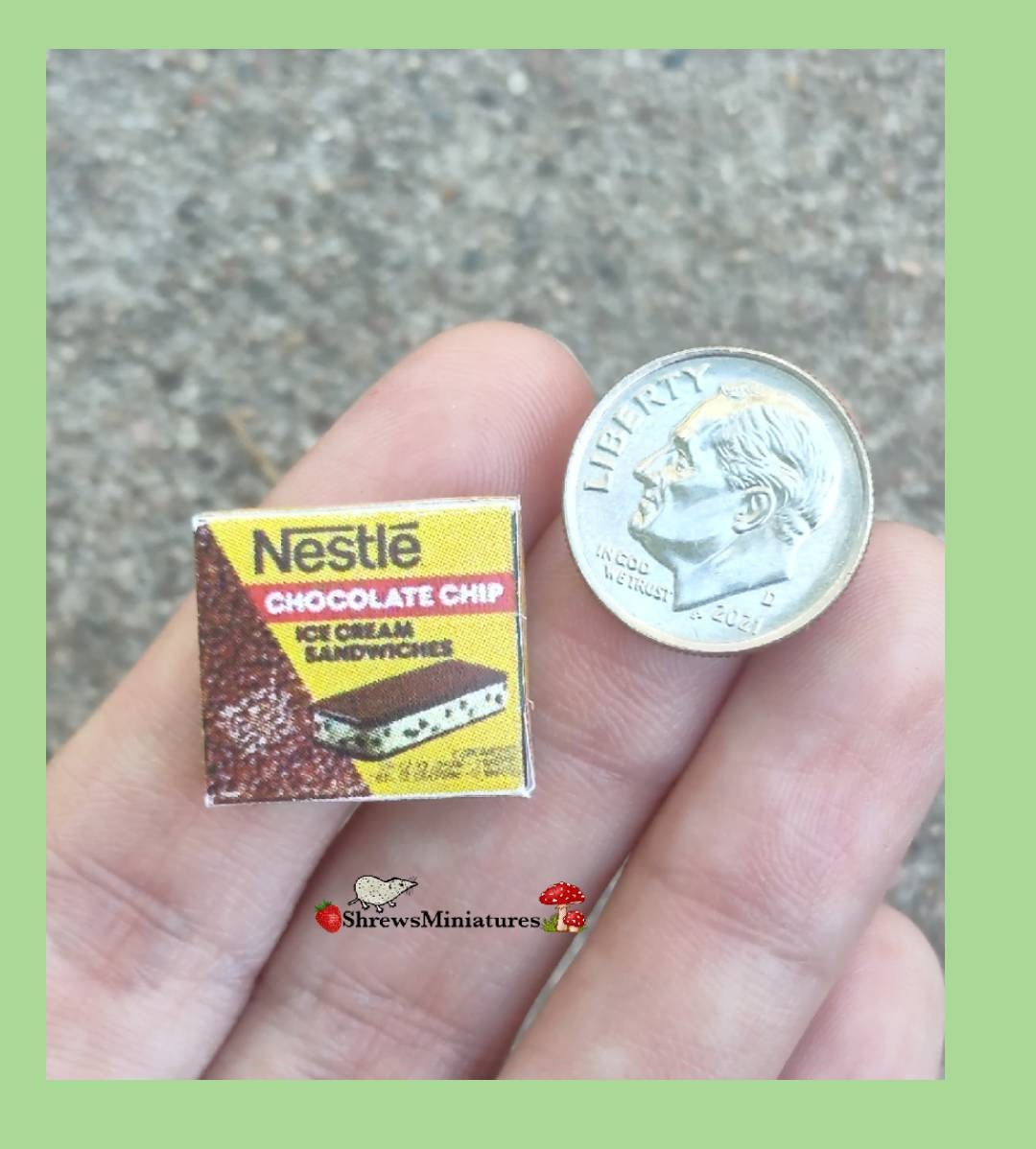 Miniature Box of Mint Chocolate Chip Ice Cream Sandwiches 1:12 Scale - Etsy
