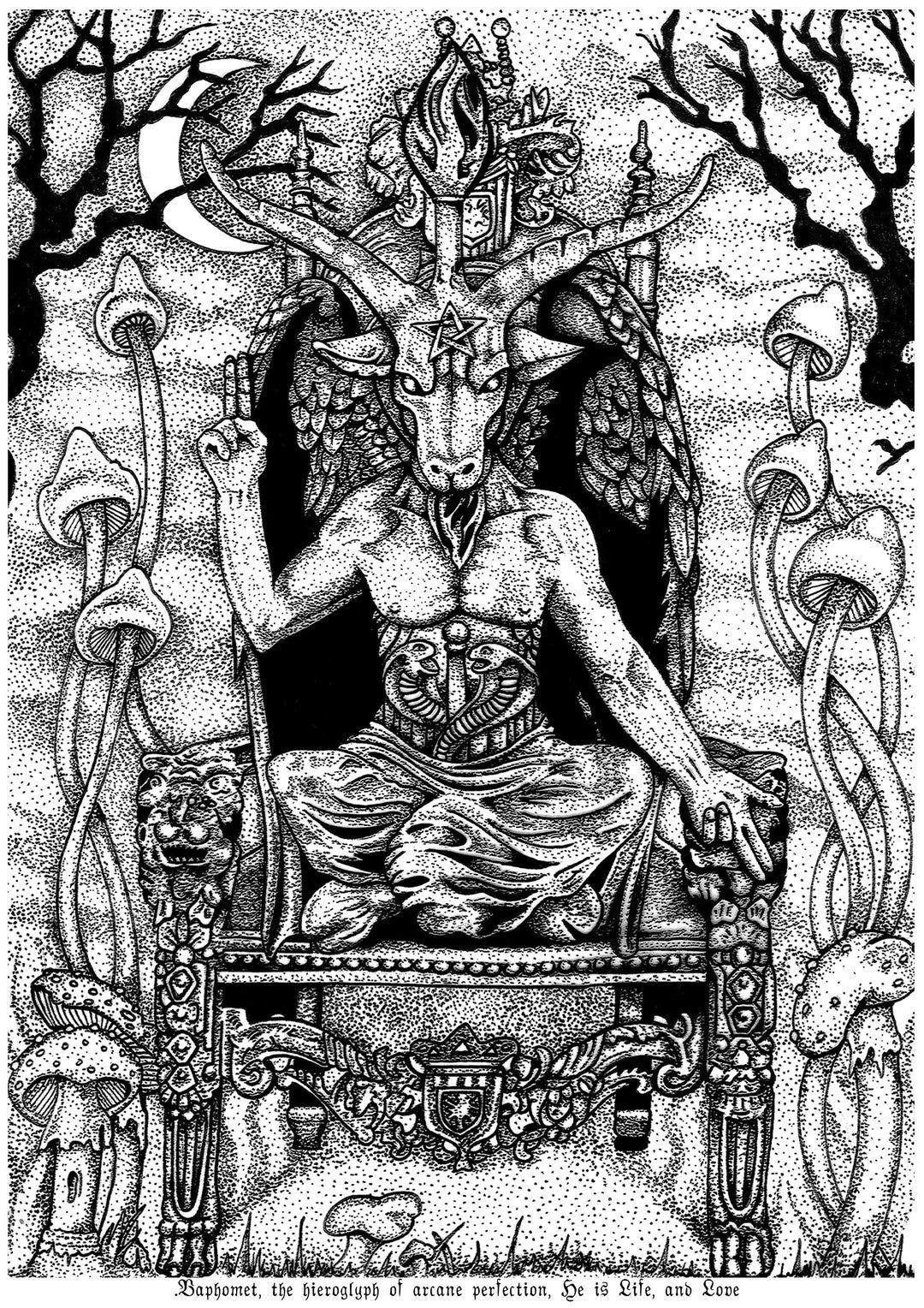 Baphomet A3 Art Print Gothic Home Decor Gothic Gift Occult - Etsy UK
