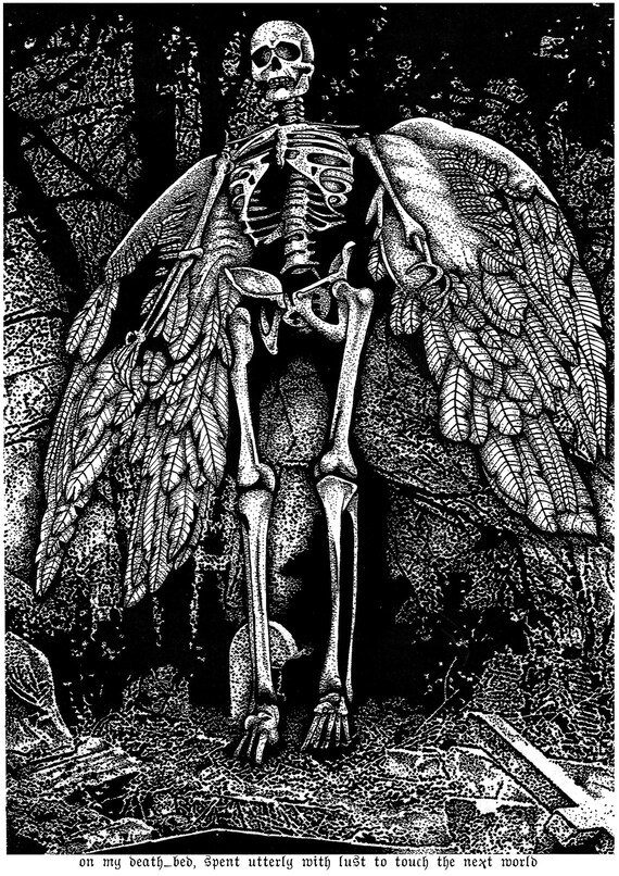 Ascension Skeleton A3 Art Print Gothic Home Decor Gothic | Etsy