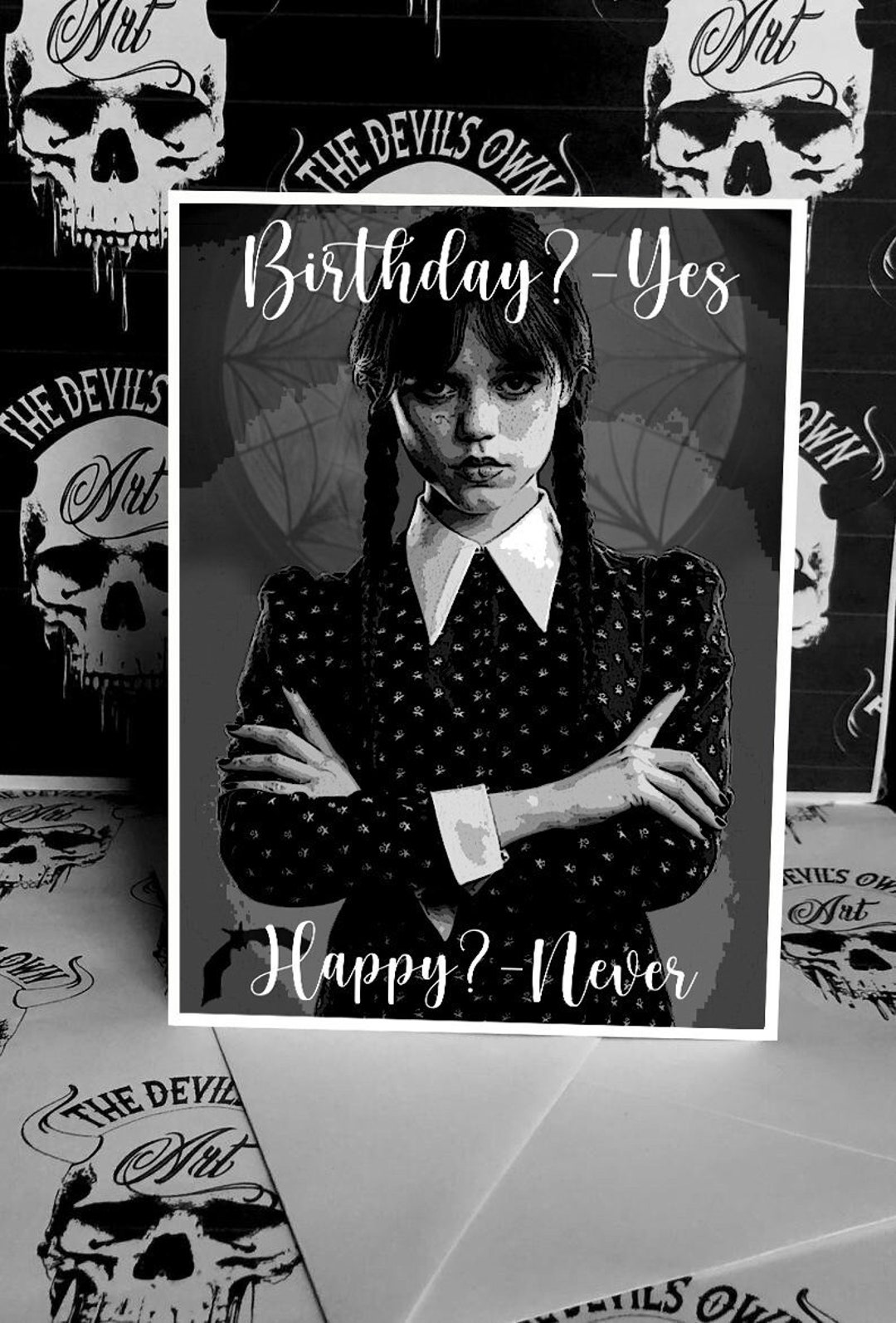 Wednesday Addams Gothic Greetings Card - Spooky - Etsy