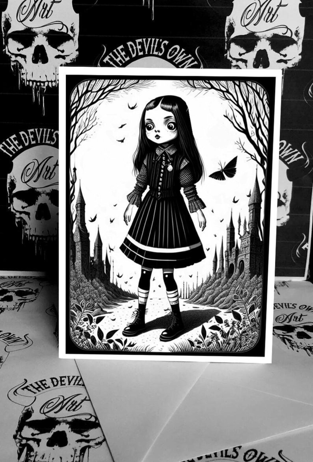 Goth Girl Greetings Card Spooky - Etsy