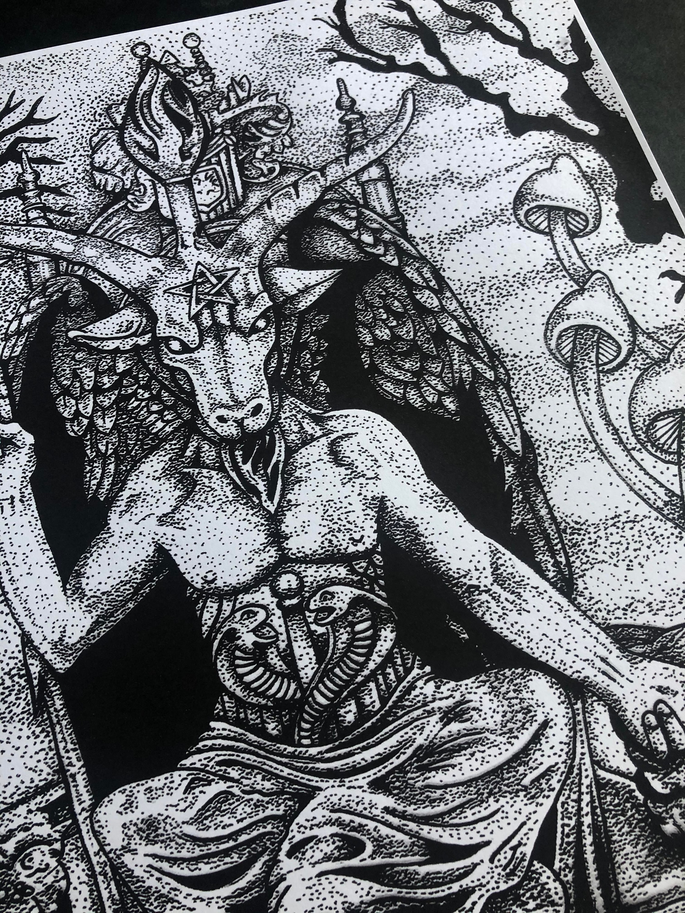 Baphomet A3 Art Print Gothic Home Decor Gothic Gift Occult - Etsy