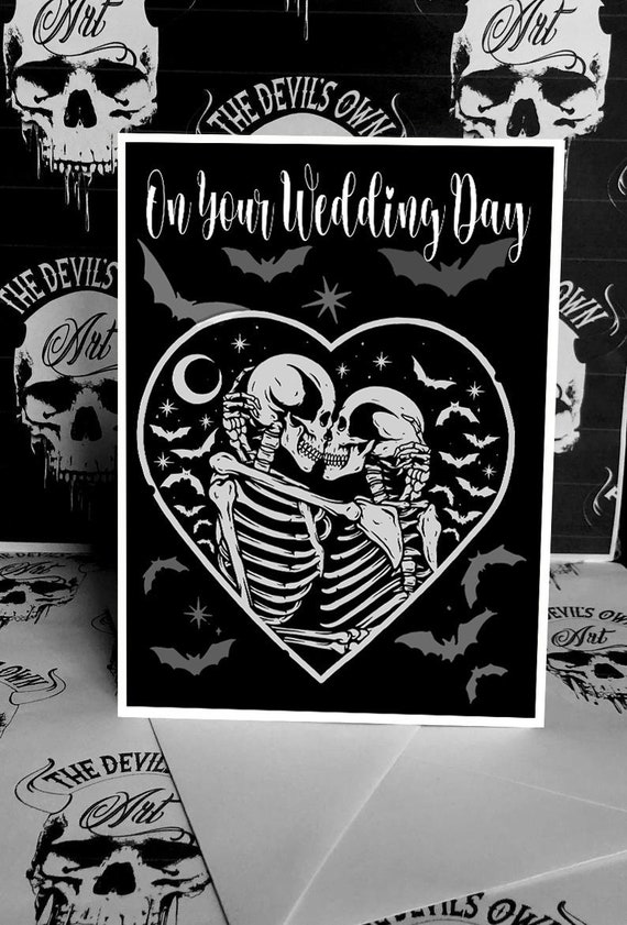Gothic Wedding Card Greetings Card Spooky - Etsy