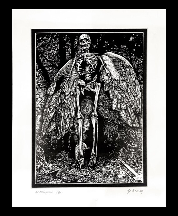 Gothic Angel Skeleton Limited Edition Art Print From Guy - Etsy