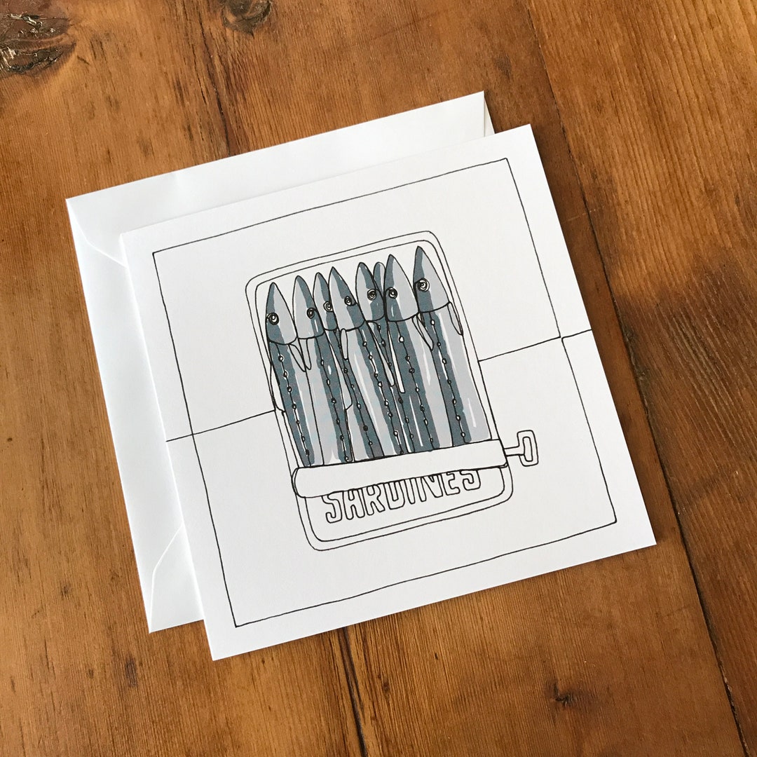 Sardines Greeting Card - Etsy