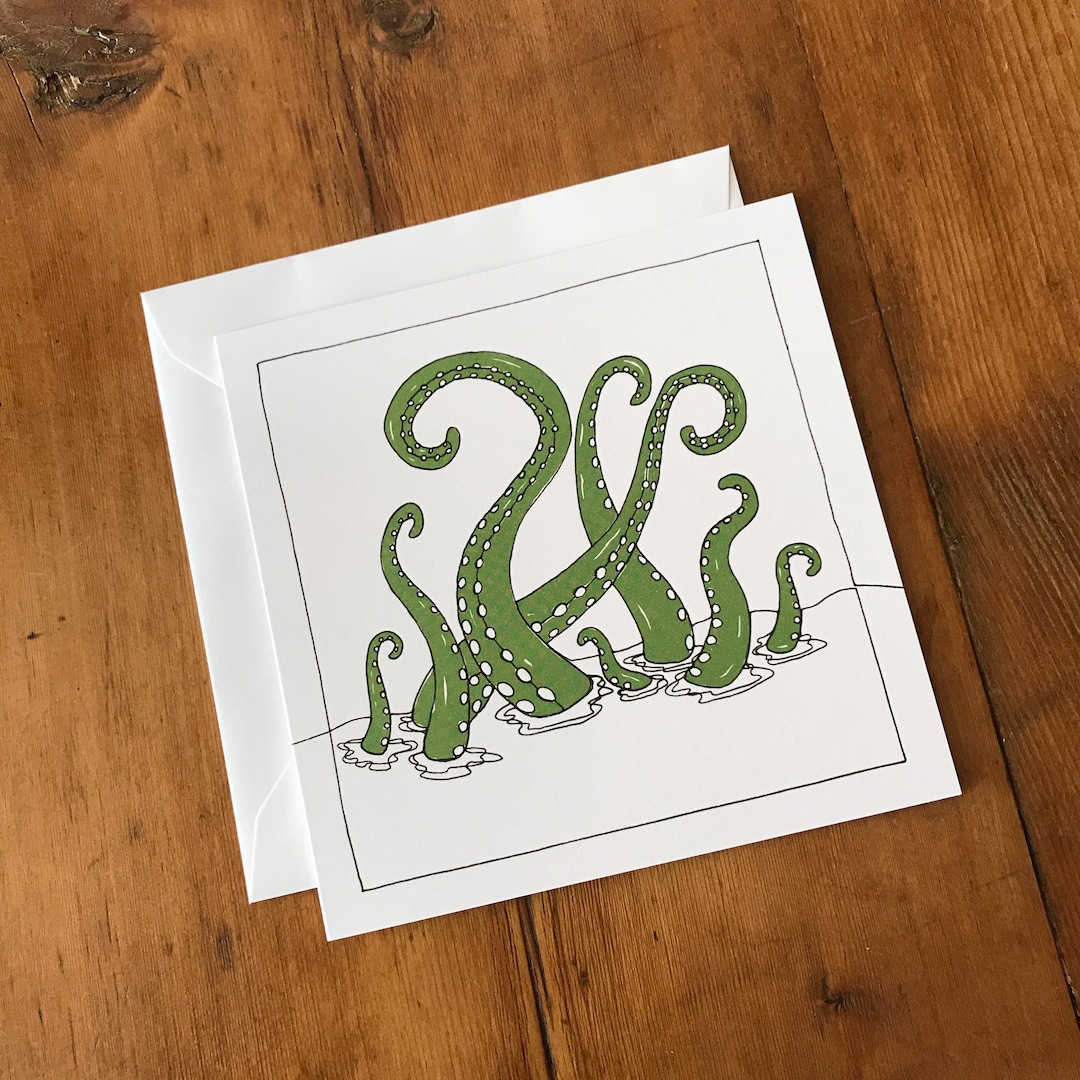 Sea Monster Greeting Card - Etsy