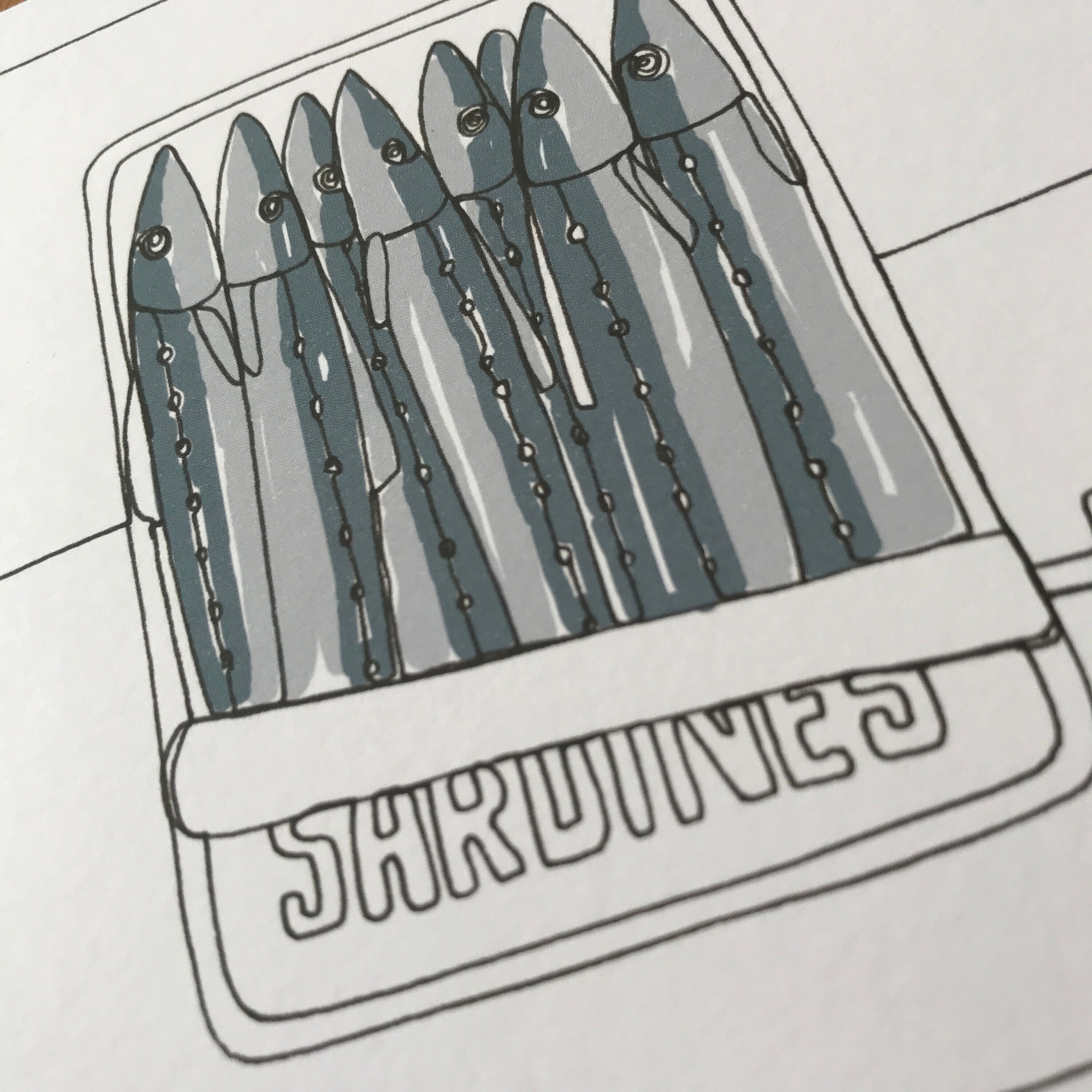 Sardines Greeting Card - Etsy