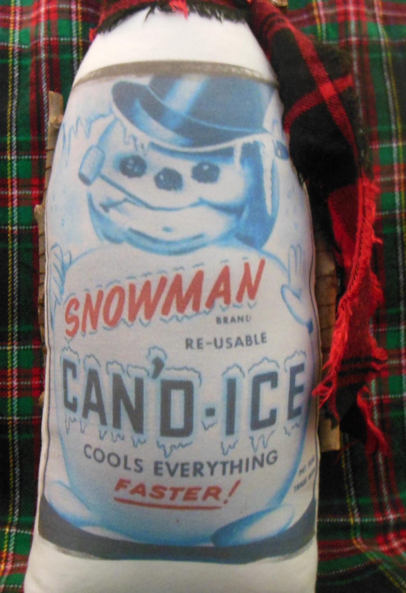 Primitive Snowman "hank" "snowman CAN'D Ice" Salesman-can'd Ice Was ...