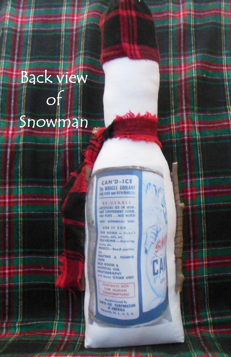 Primitive Snowman "hank" "snowman CAN'D Ice" Salesman-can'd Ice Was ...