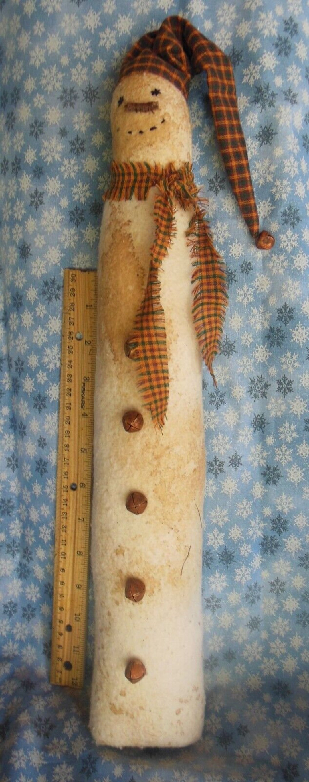 Primitive Snowman VERY TALL 18 Inches With Homespun Hat and Scarf and ...
