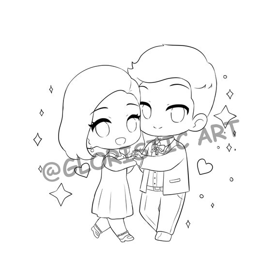 Cute Anime Chibi Couple Drawing