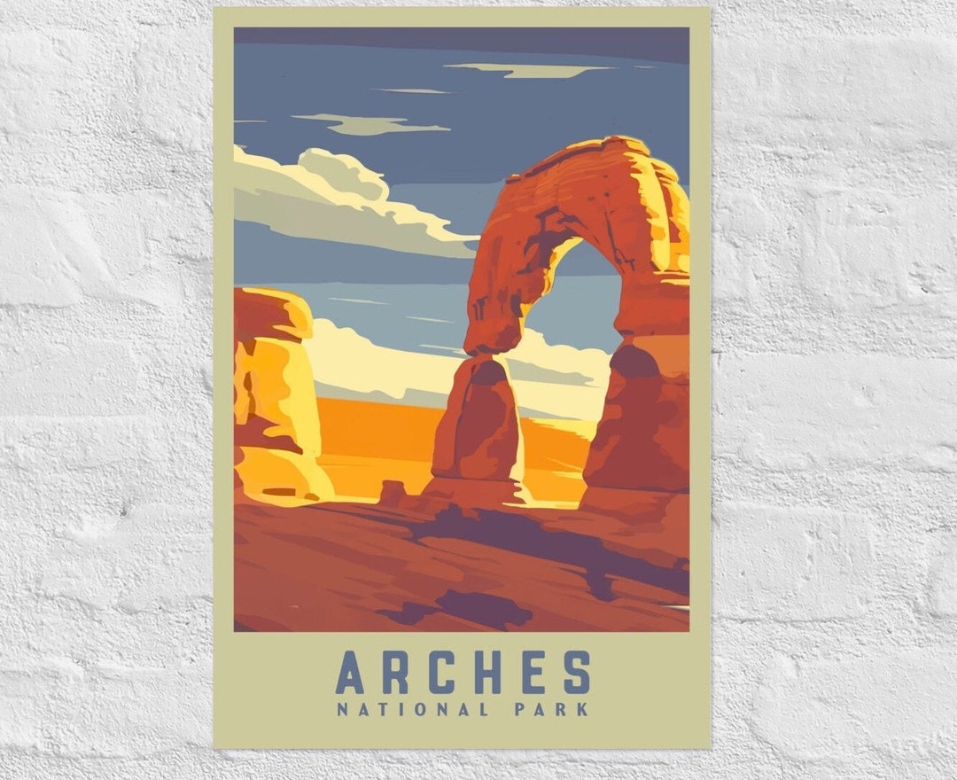 Arches National Park Utah Delicate Arch Vintage WPA Style Art Poster ...