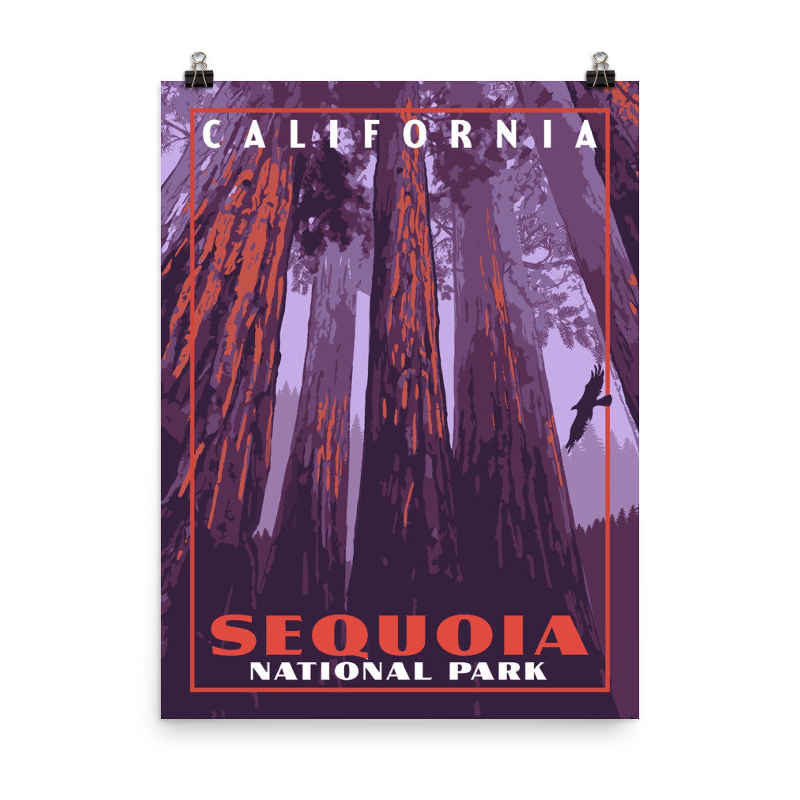 Sequoia National Park California Vintage WPA Poster Style | Etsy
