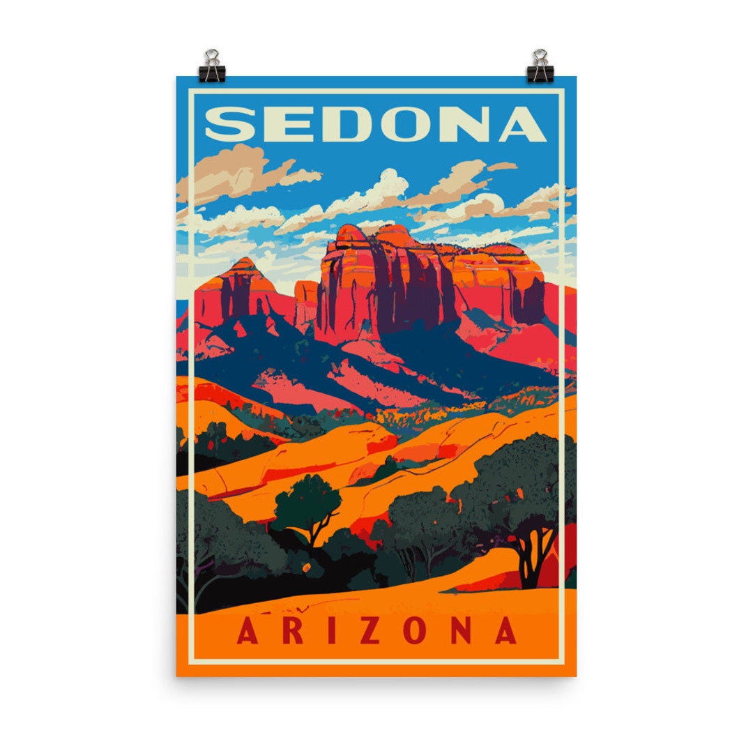 Sedona Arizona | Vintage WPA National Park Poster Style Retro Print ...