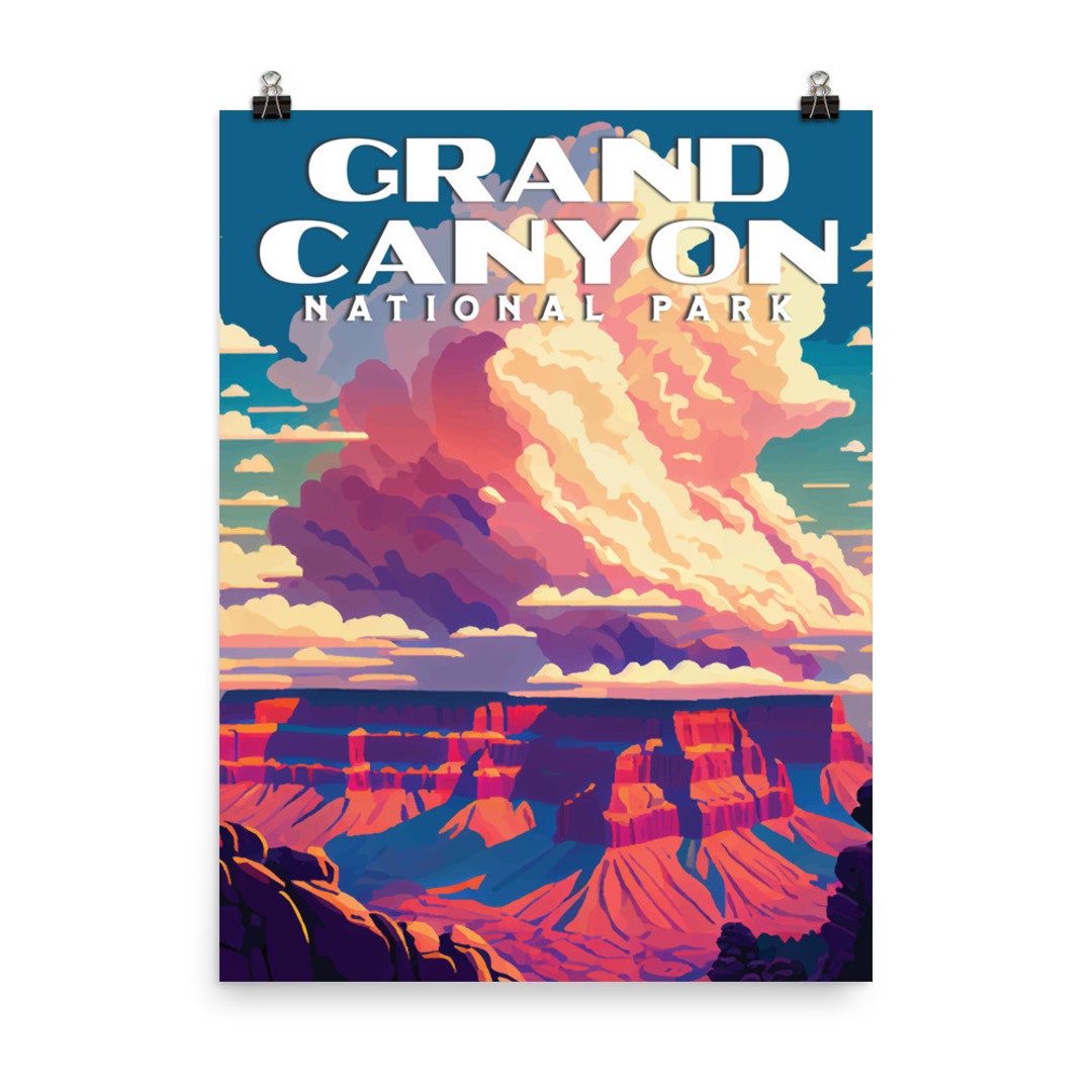 Grand Canyon National Park Soft Pastel Sunset | Vintage WPA Poster ...