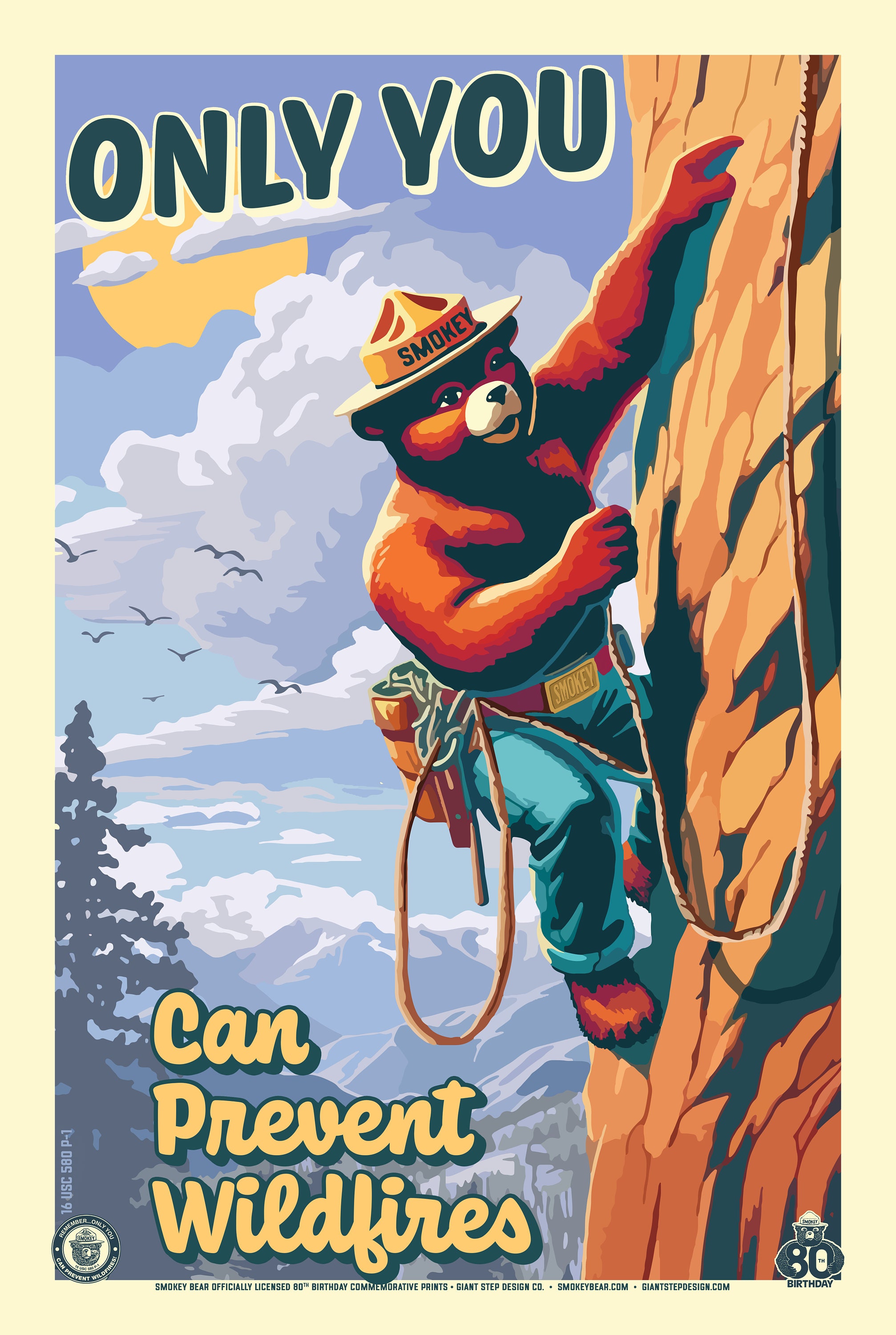 Only You Can Prevent Wildfires Rock Climbing Smokey Bear Commemorative ...