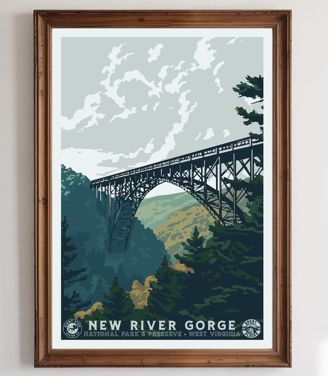 New River Gorge National Park and Preserve | Vintage WPA Style Retro ...