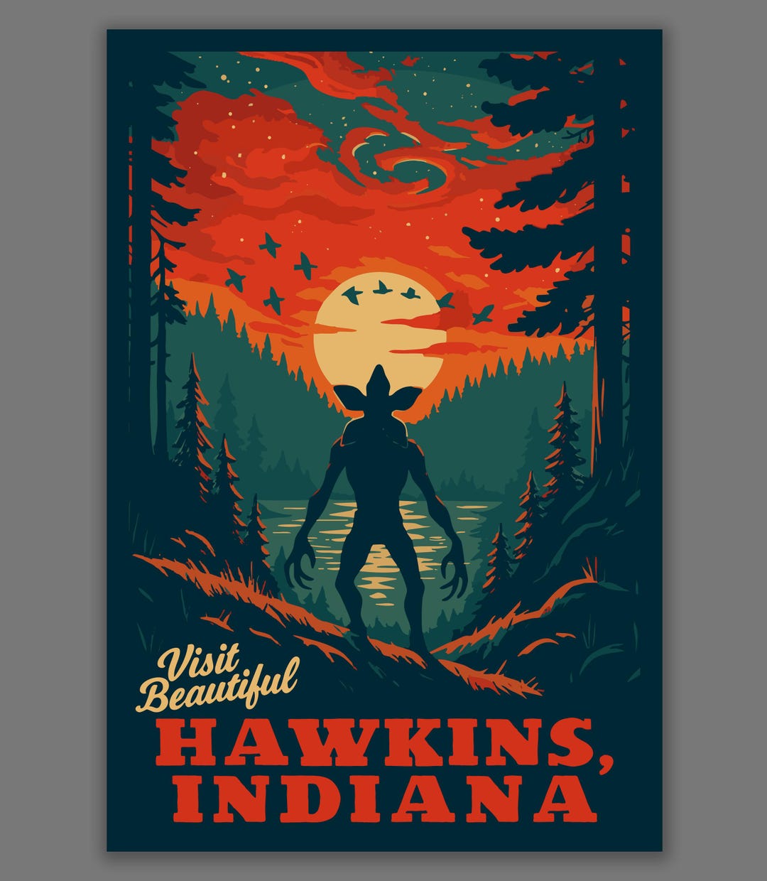Visit Beautiful Hawkins , Indiana | National Park-style Vintage WPA ...