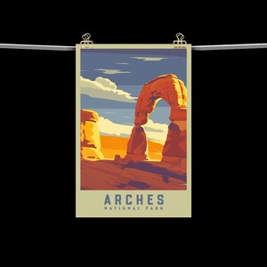 Arches National Park Utah Delicate Arch Vintage WPA Style Art Poster ...