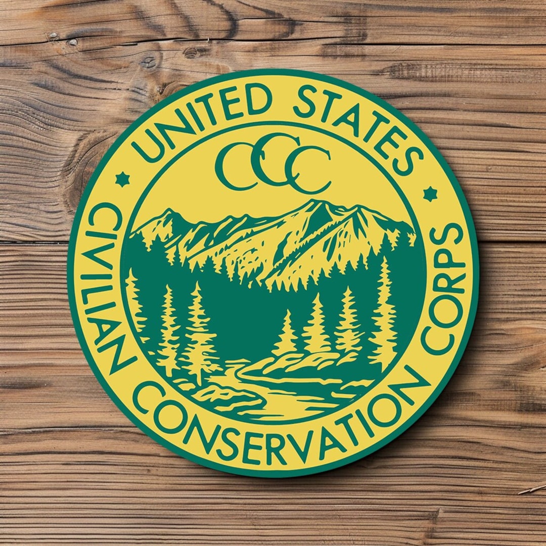 CCC Civilian Conservation Corps Artistic Logo - Classic Vintage Retro ...