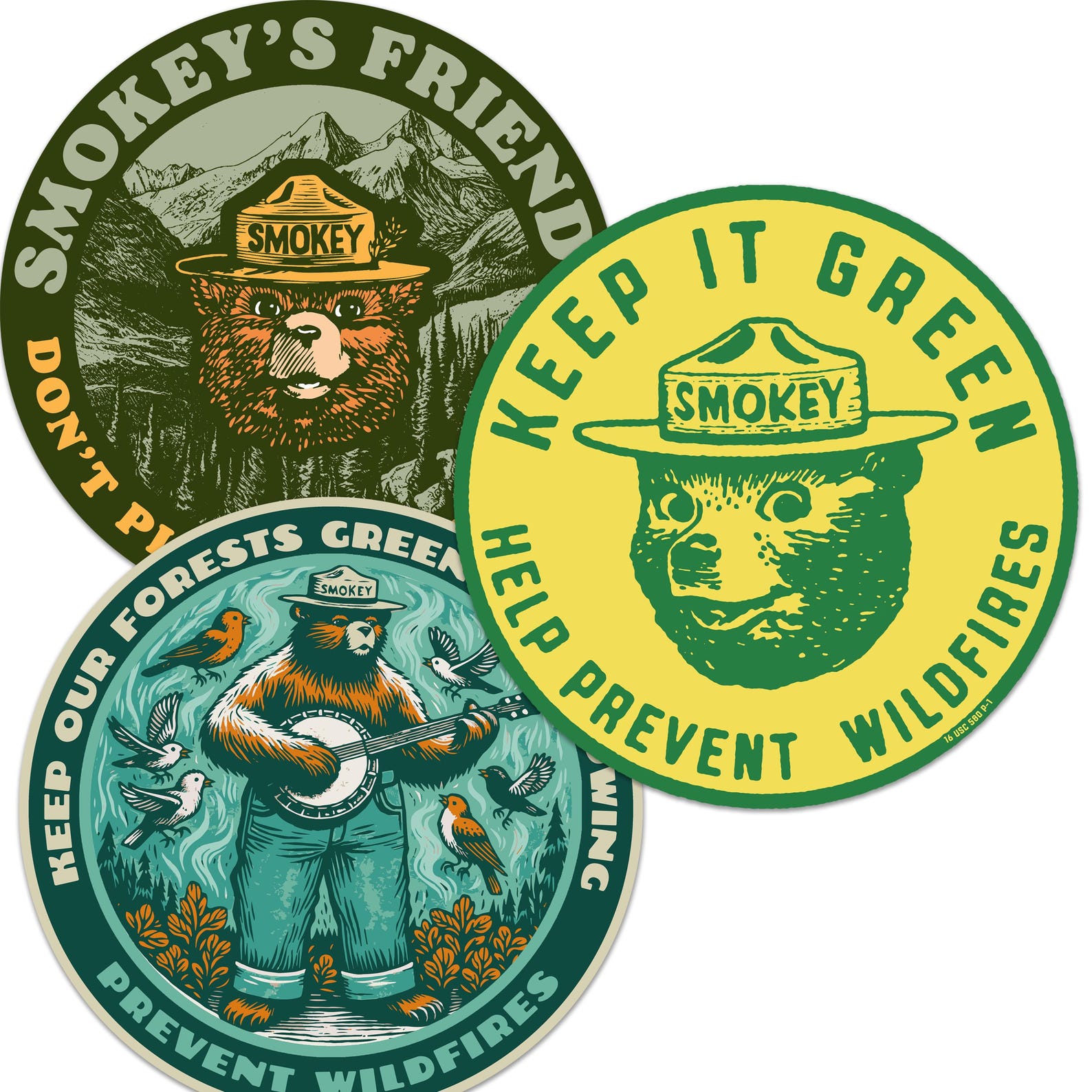 OFFICIALLY LICENSED Smokey Bear Vintage Retro Classic Indoor/outdoor ...