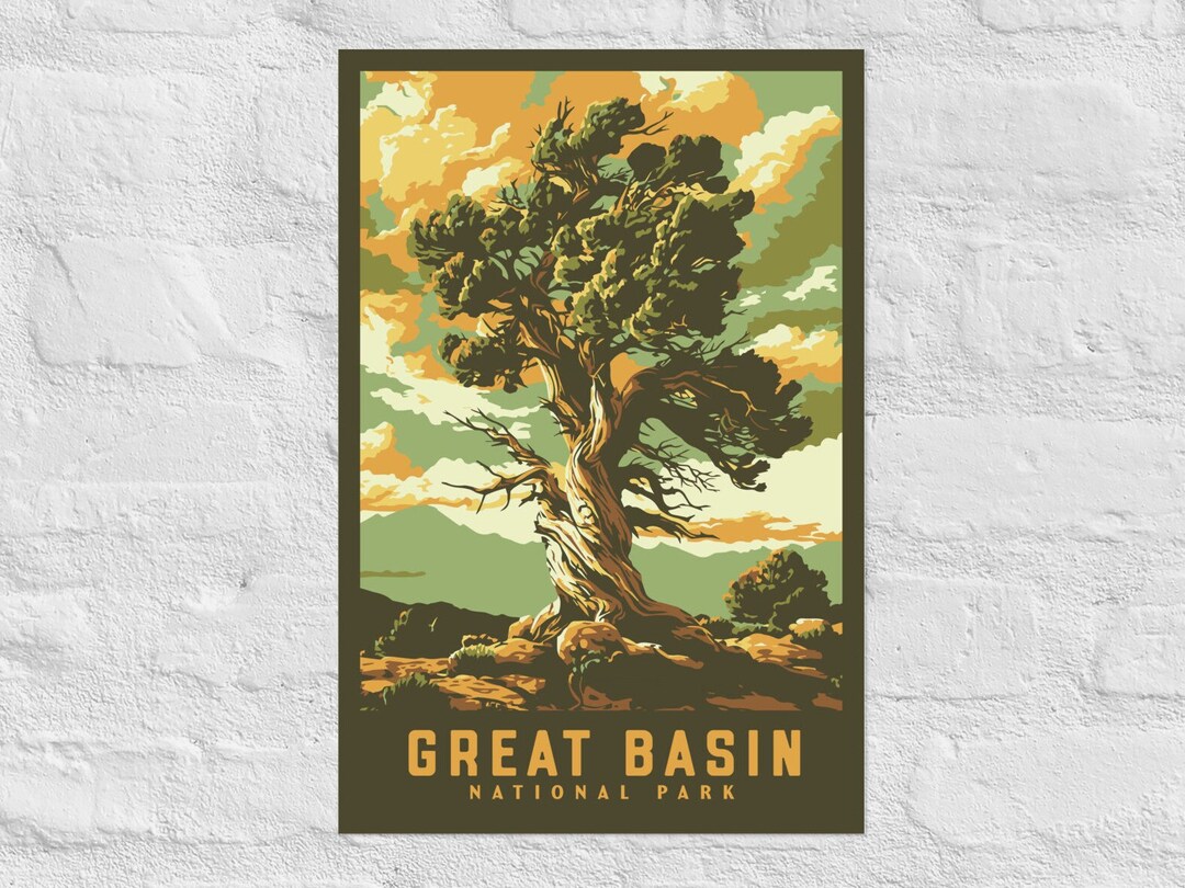 Great Basin National Park Nevada Windswept Bristlecone Pine Vintage WPA ...