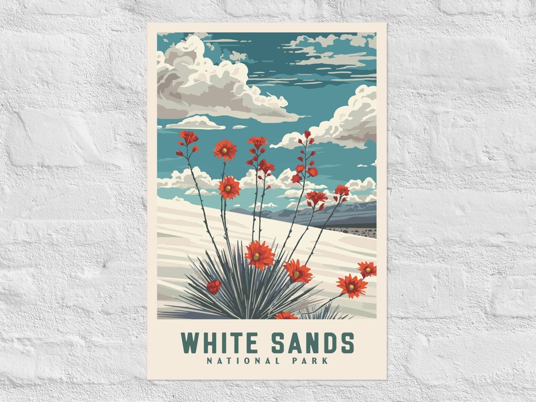 White Sands National Park WPA Style Art Poster | Retro New Mexico ...