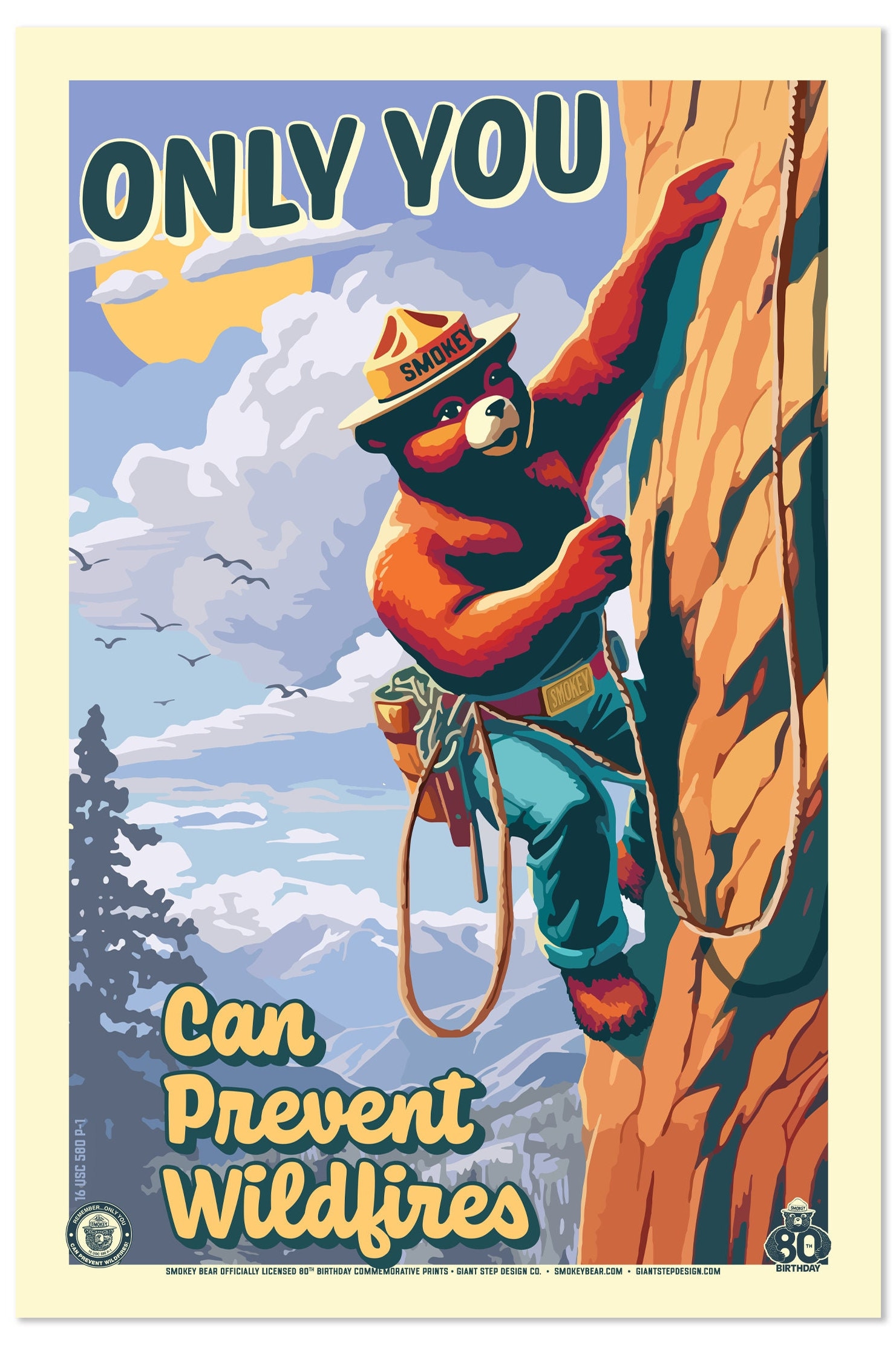 Only You Can Prevent Wildfires Rock Climbing Smokey Bear Commemorative ...