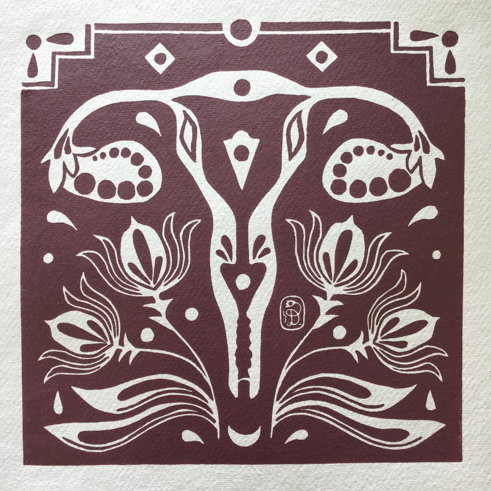 PCOS Linocut Print 30x30cm Limited Original Artwork - Etsy