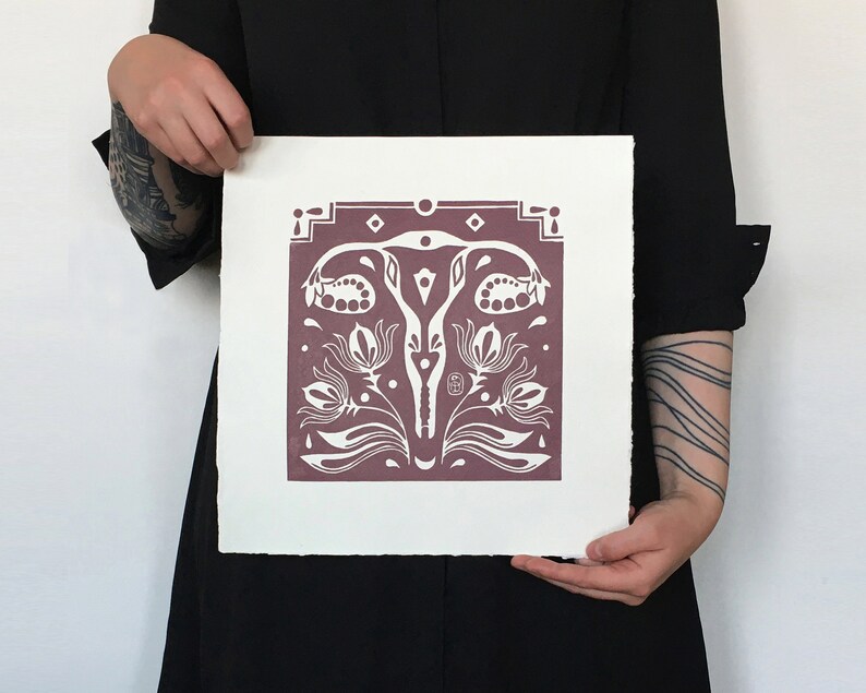 PCOS Linocut Print 30x30cm Limited Original Artwork - Etsy