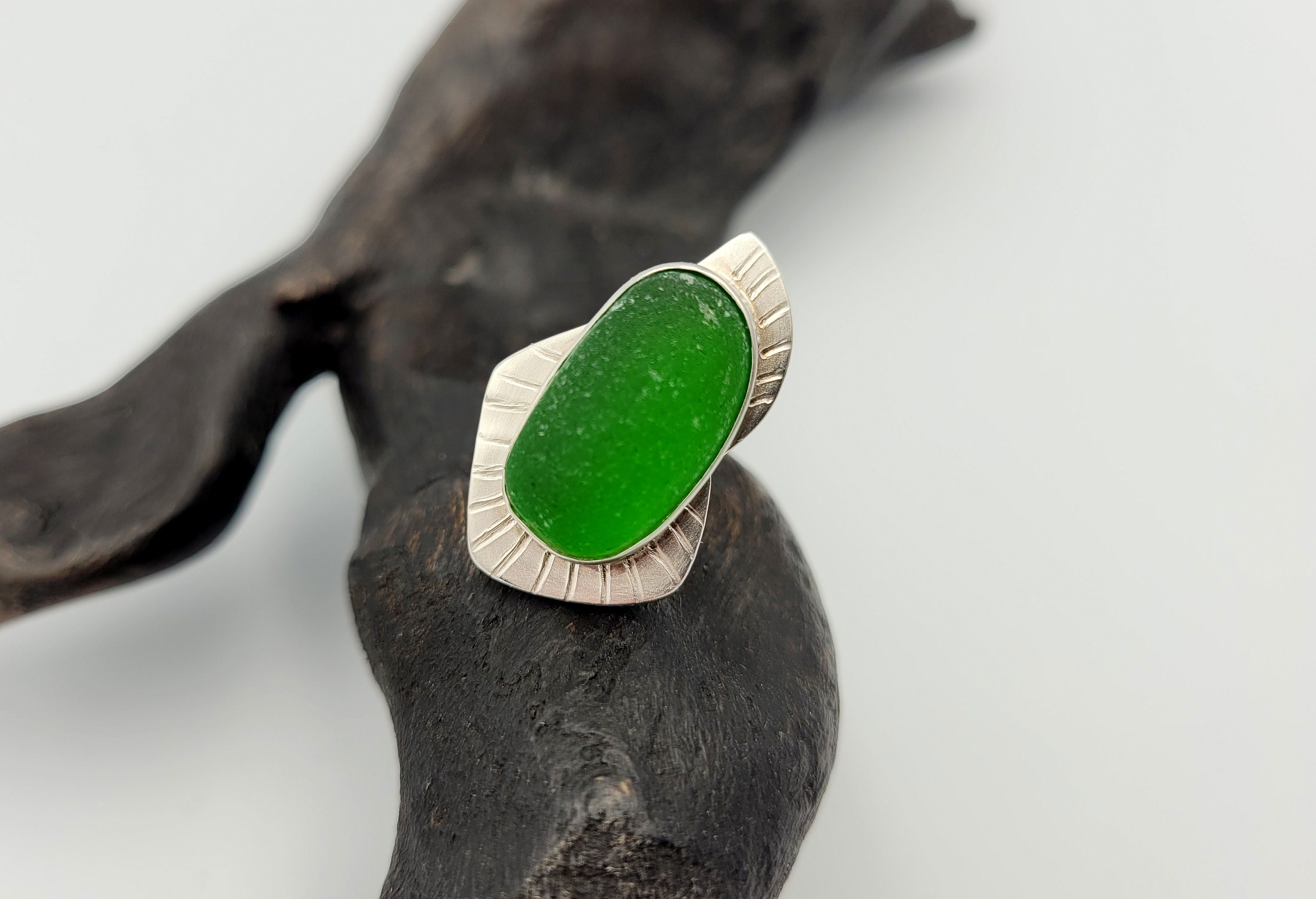 Custom Sea Glass Ring Made to Order Beach Glass Ring Sea | Etsy