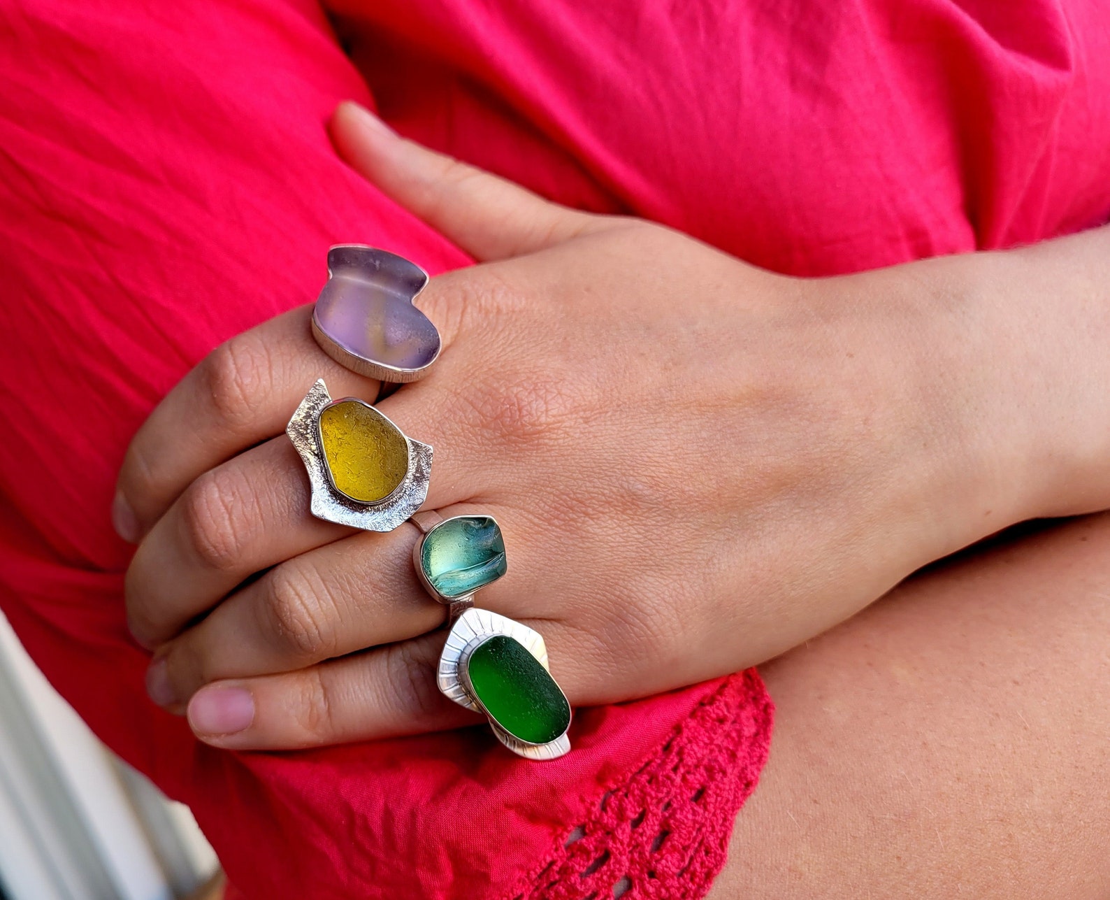 Custom Sea Glass Ring Made to Order Beach Glass Ring Sea - Etsy