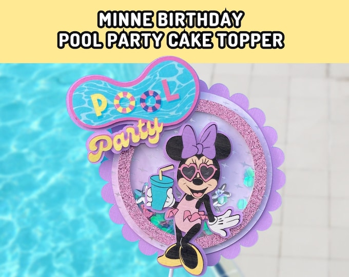 3D Minnie Mouse Pool Party Shaker Birthday Cake Topper - Etsy
