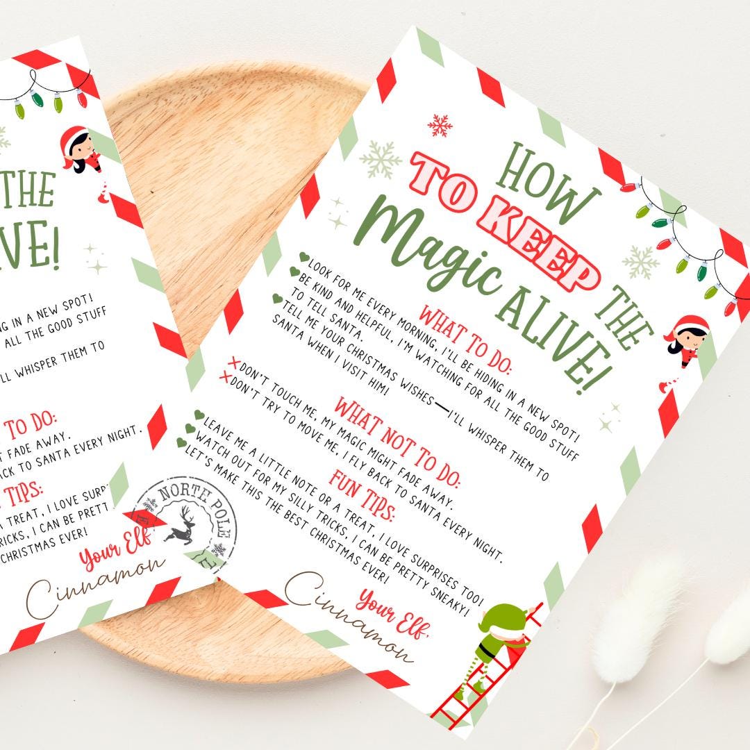 Elf Guide | Fun Printable Instructions for Kids | 8.5x11 Instant ...