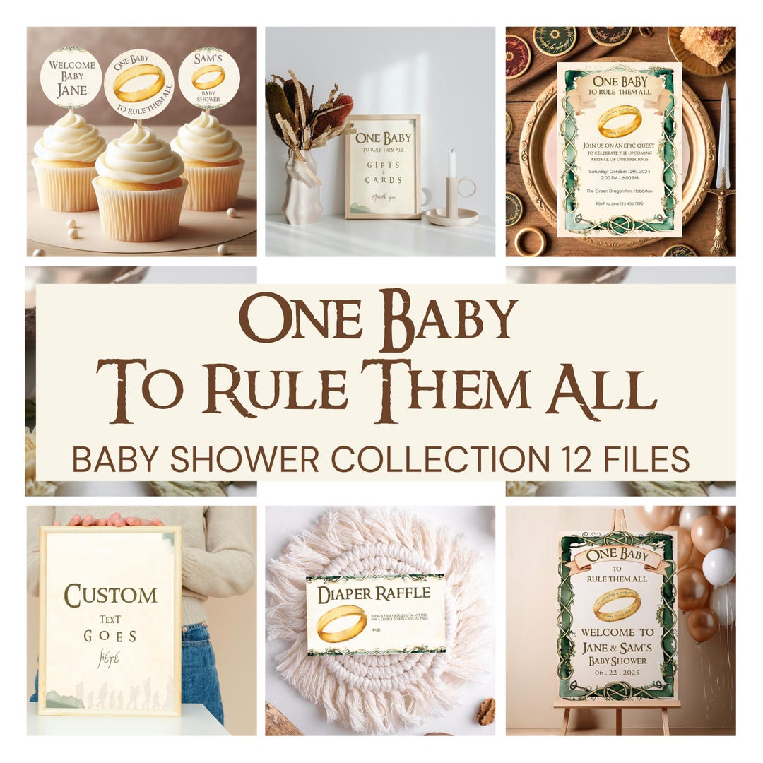 One Baby to Rule Collection Shower | Editable Canva Template (digital ...