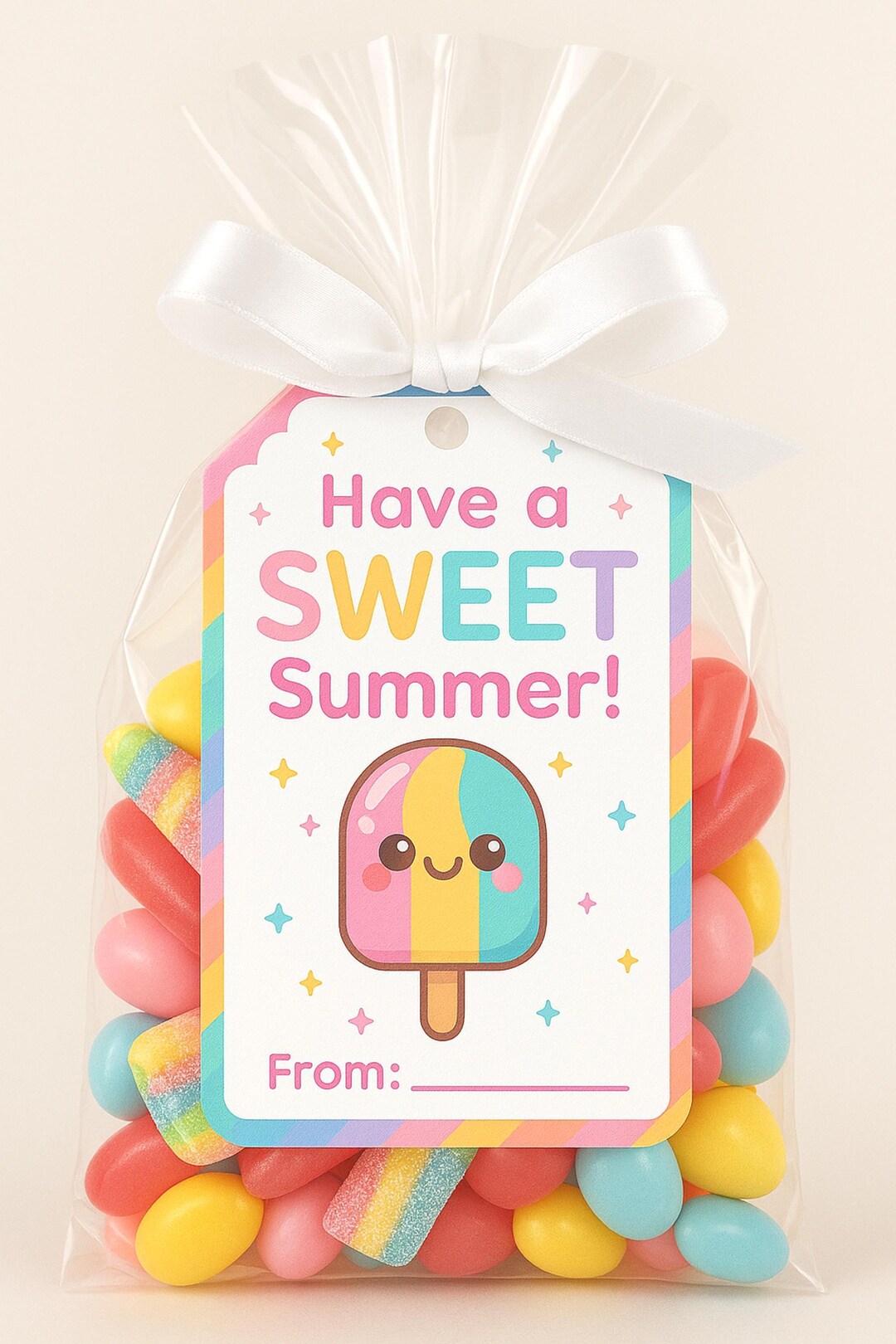 Have a Sweet Summer Gift Tag • Kawaii End of Year Favor Tag • Rainbow ...